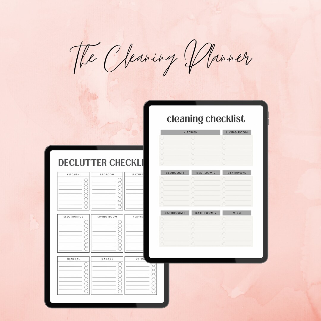 The Cleaning Planner Cleaning Task List Declutter Digital - Etsy