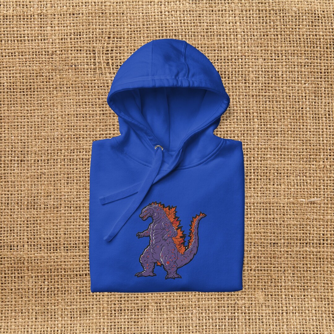 Godzilla Embroidered Hoodie Unique Anime Sweatshirt / Monster Movie ...