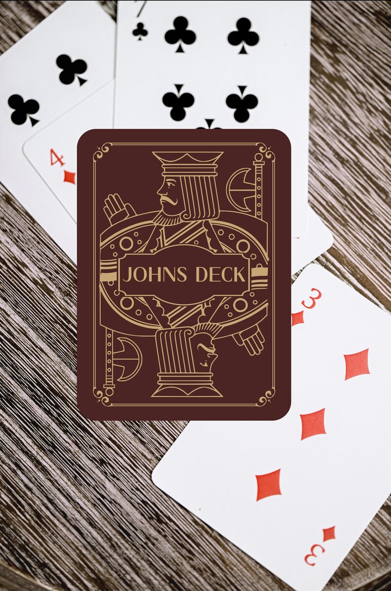 Personalized Playing Cards, Custom Name Poker Deck, Ornate Gold Foil ...