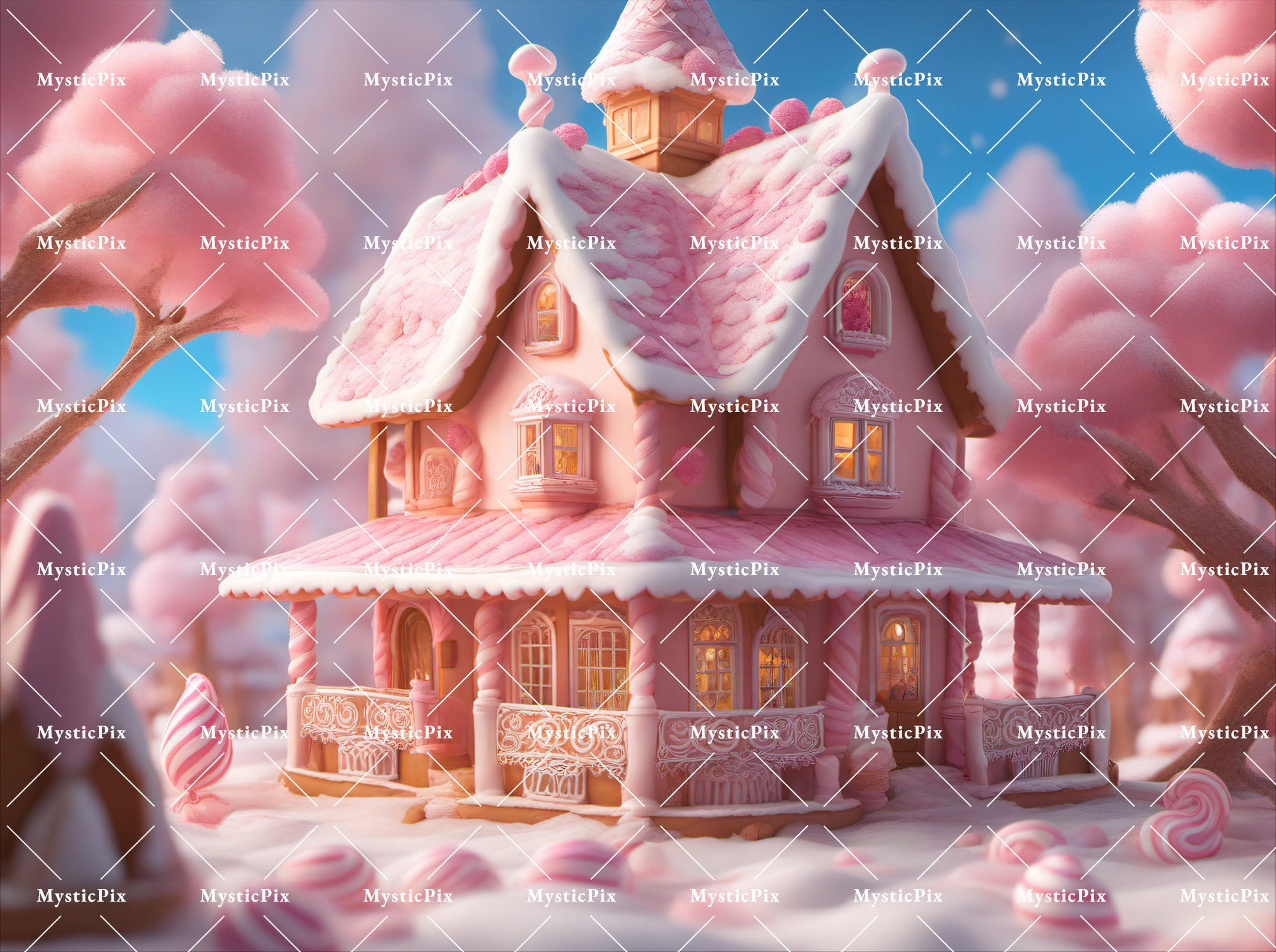 Pink Gingerbread Houses for Commercial Use - Etsy