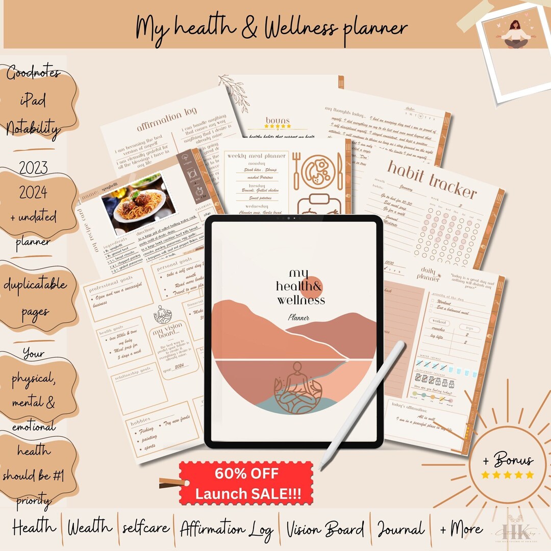 Health & Wellness Planner Digital Planner Goodnotes Planner Weight Loss ...