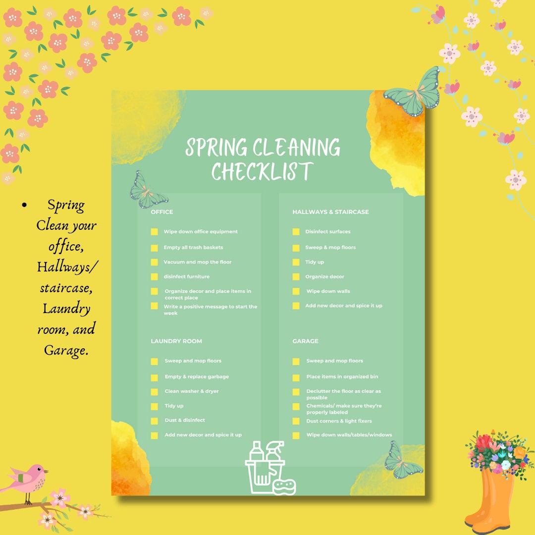 Spring Cleaning Checklist Deep Cleaning House Checklist Spring Cleaning ...
