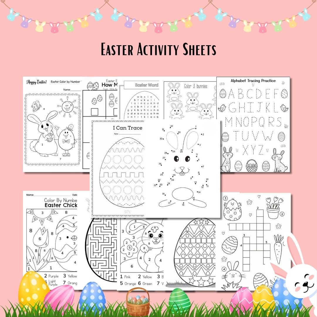 Easter Printable Coloring Pages for Kids Toddlers Preschoolers Easter ...