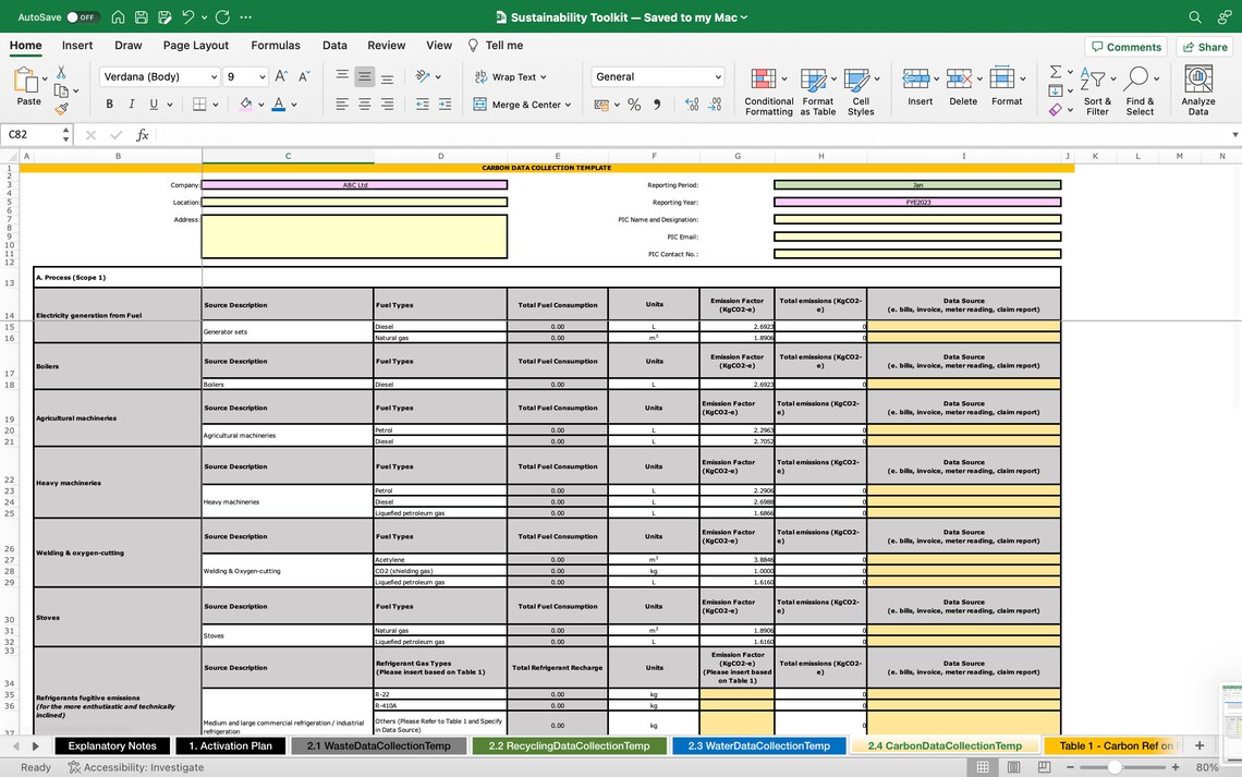 Fully Editable MS Excel Sustainability/ ESG Reporting Template. - Etsy
