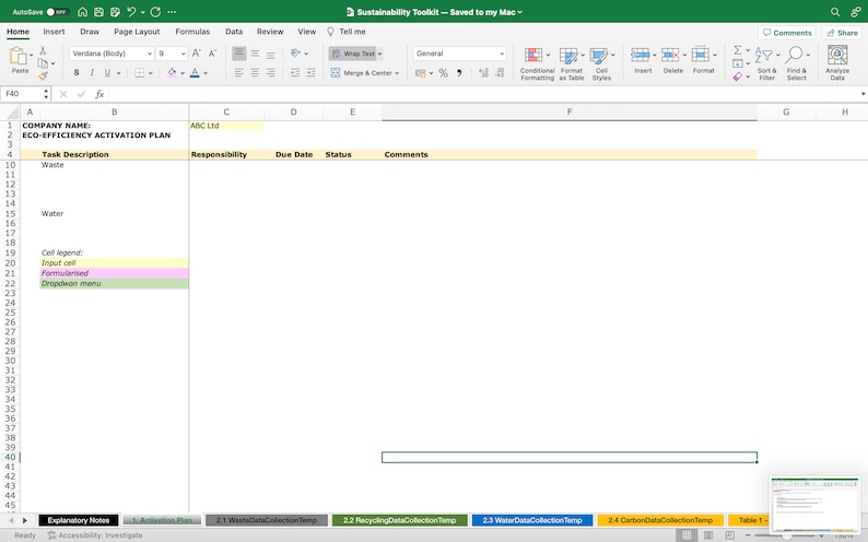 Fully Editable MS Excel Sustainability/ ESG Reporting Template. - Etsy
