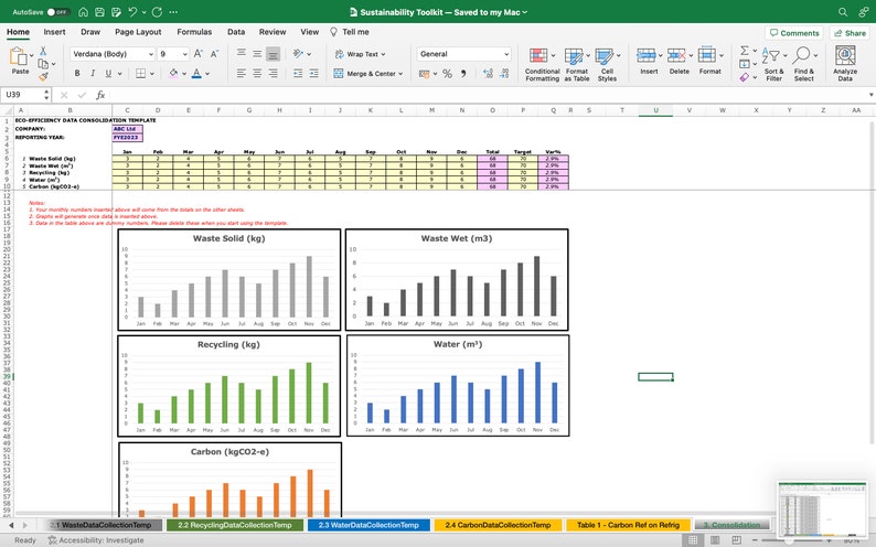 Fully Editable MS Excel Sustainability/ ESG Reporting Template. - Etsy
