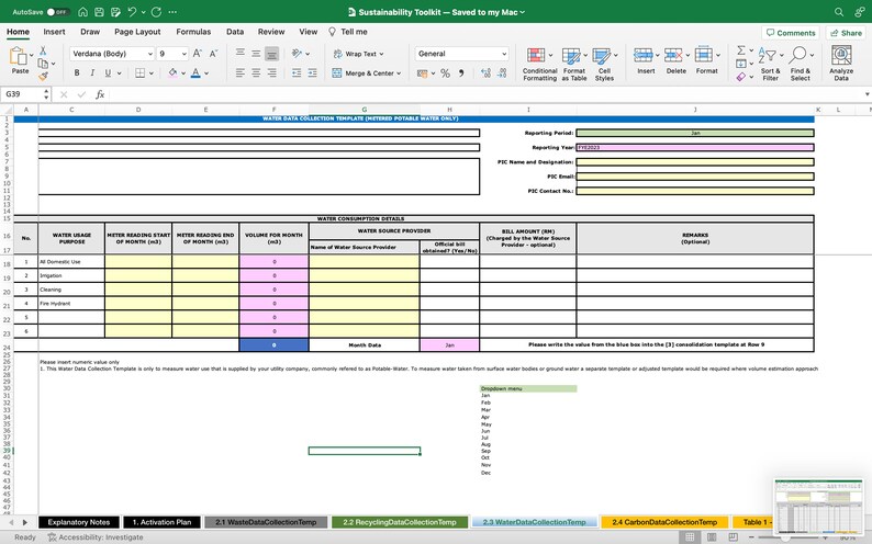 Fully Editable MS Excel Sustainability/ ESG Reporting Template. - Etsy