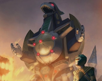 Mighty Morphin Power Rangers Zords With Megazord 8.5x11 Art Print - Etsy