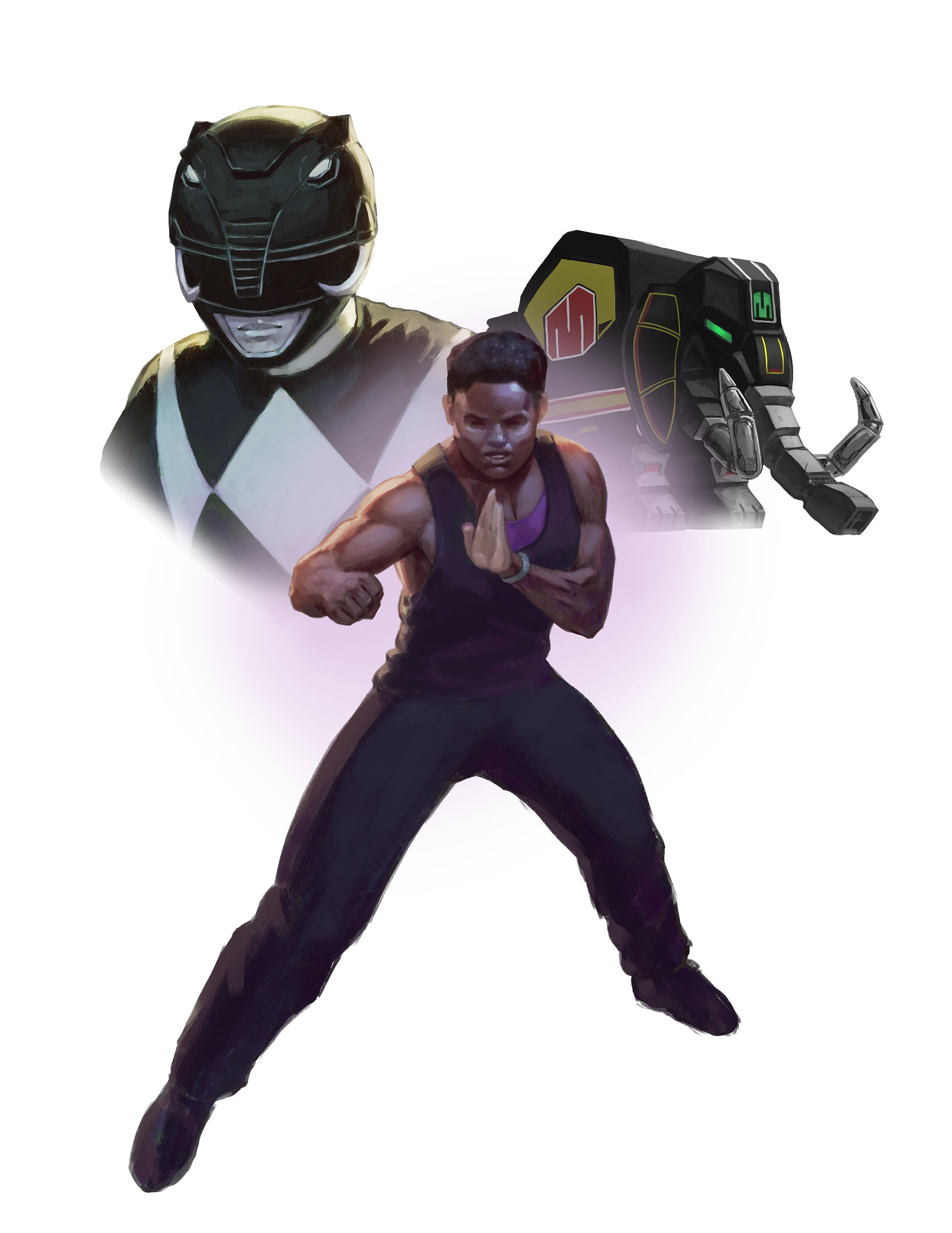 Mastodon! Black Ranger Zack Taylor - Mighty Morphin Power Rangers - 8 ...