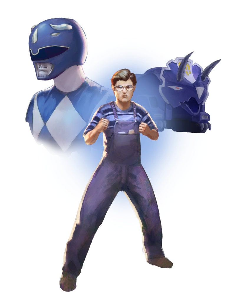 Triceratops! Blue Ranger Billy Cranston - Mighty Morphin Power Rangers ...