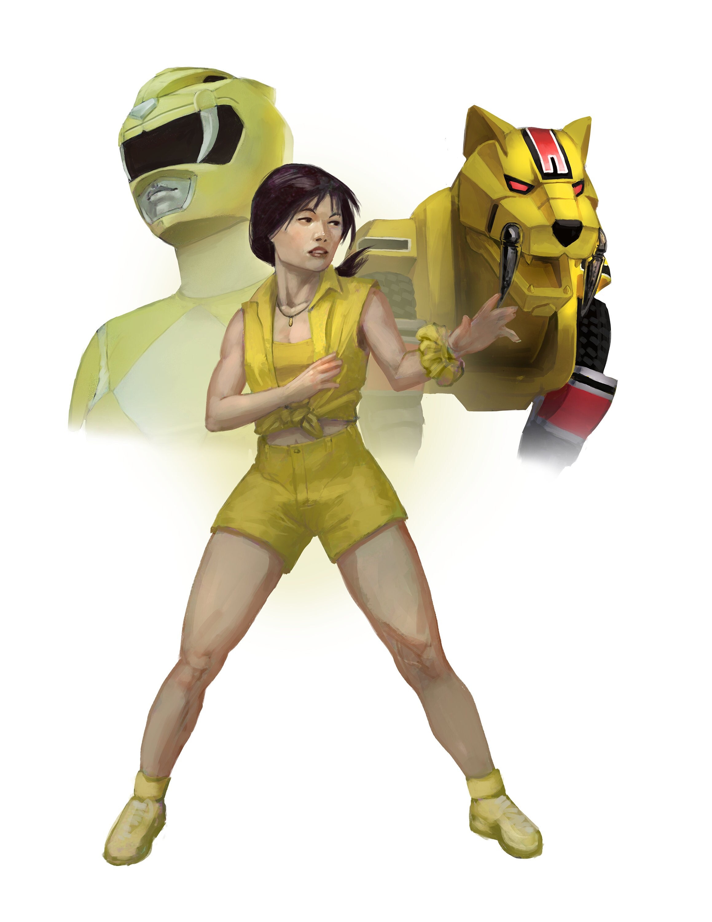 Sabertooth Tiger! Yellow Ranger Trini Kwan - Mighty Morphin Power ...