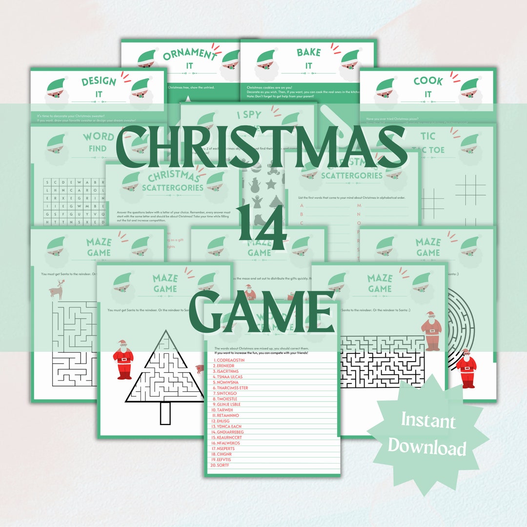 Printable Christmas Game Bundle Printable Christmas Party Game ...