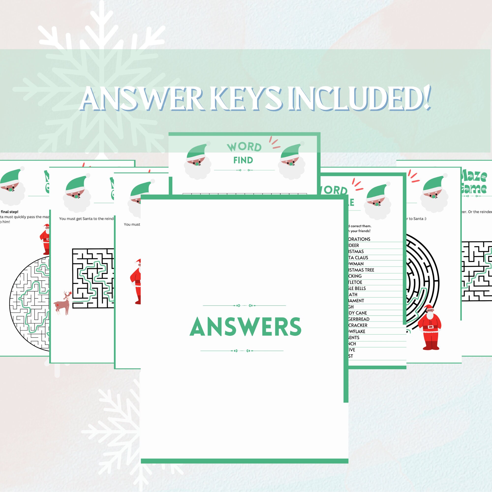 Printable Christmas Game Bundle Printable Christmas Party Game ...