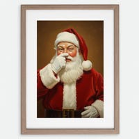 Santa Funky Poster, Red Retro Christmas Print, Christmas Wall Art ...