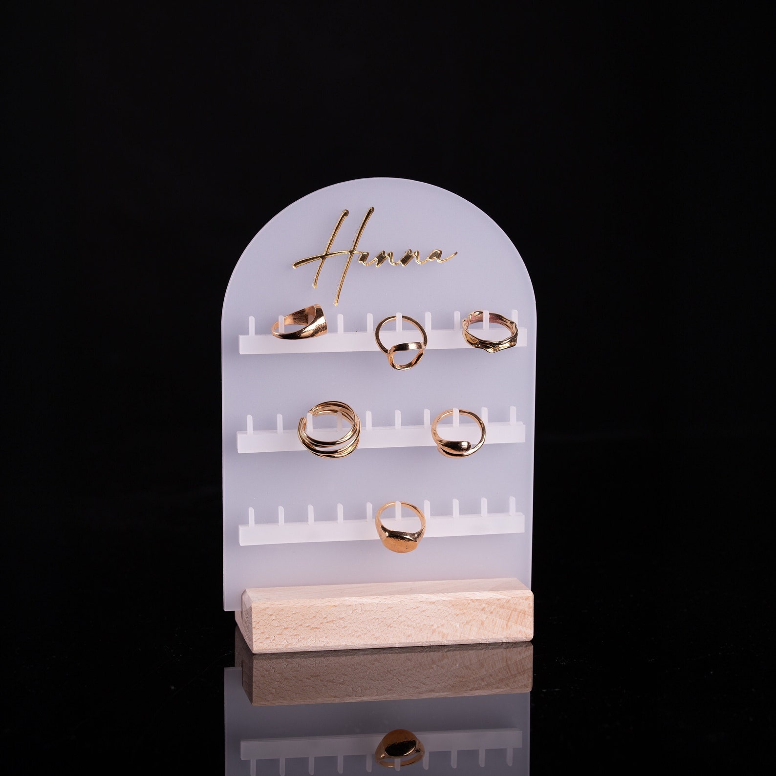 Frosted Acrylic Charm Display, Oak Wood Base, Jewelry Organizer - Etsy