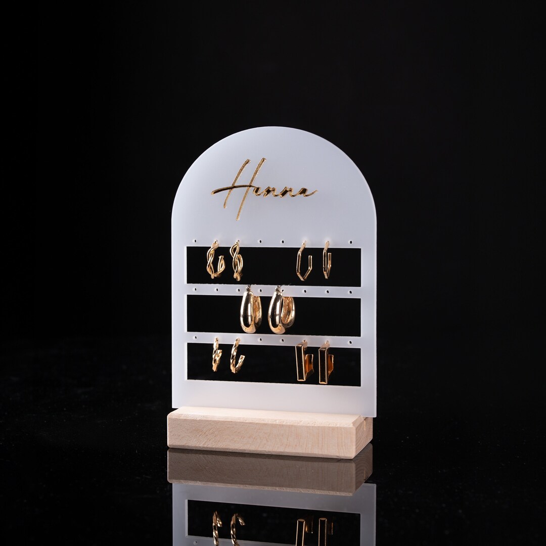 Hoop and Dangle Earring Holder, Acrylic Earring Display, Long Earrings ...