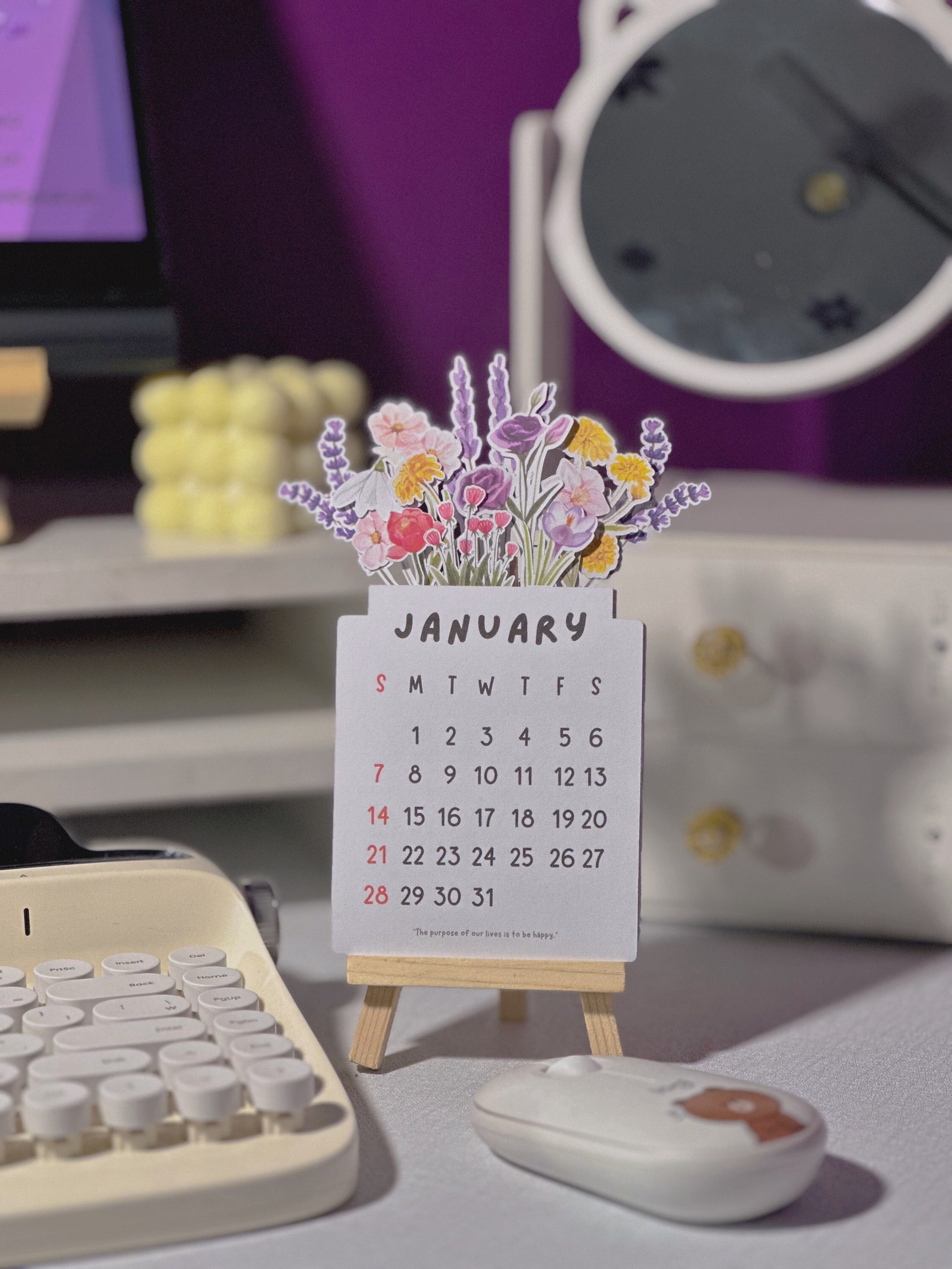 2024 Flower Desk Calendar 2024, Printable Flowers Desk Calendar 2024 ...