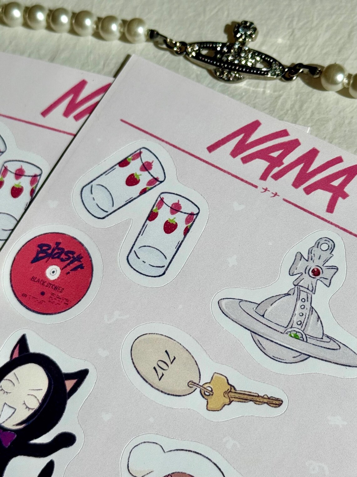 NANA Anime Sticker Sheet – Cute Aesthetic Stickers | Strawberry Glass ...