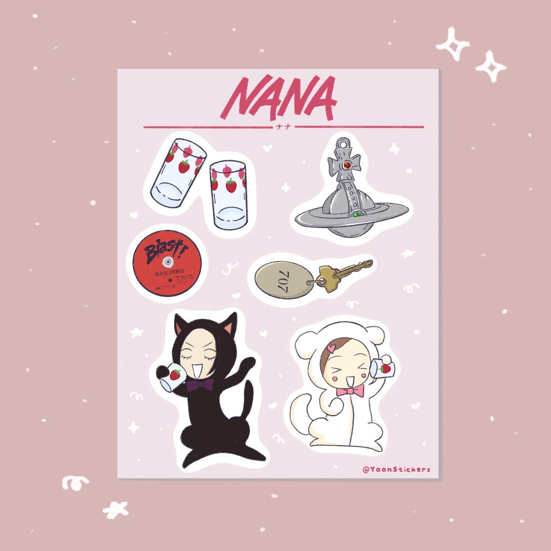 NANA Anime Sticker Sheet – Cute Aesthetic Stickers | Strawberry Glass ...
