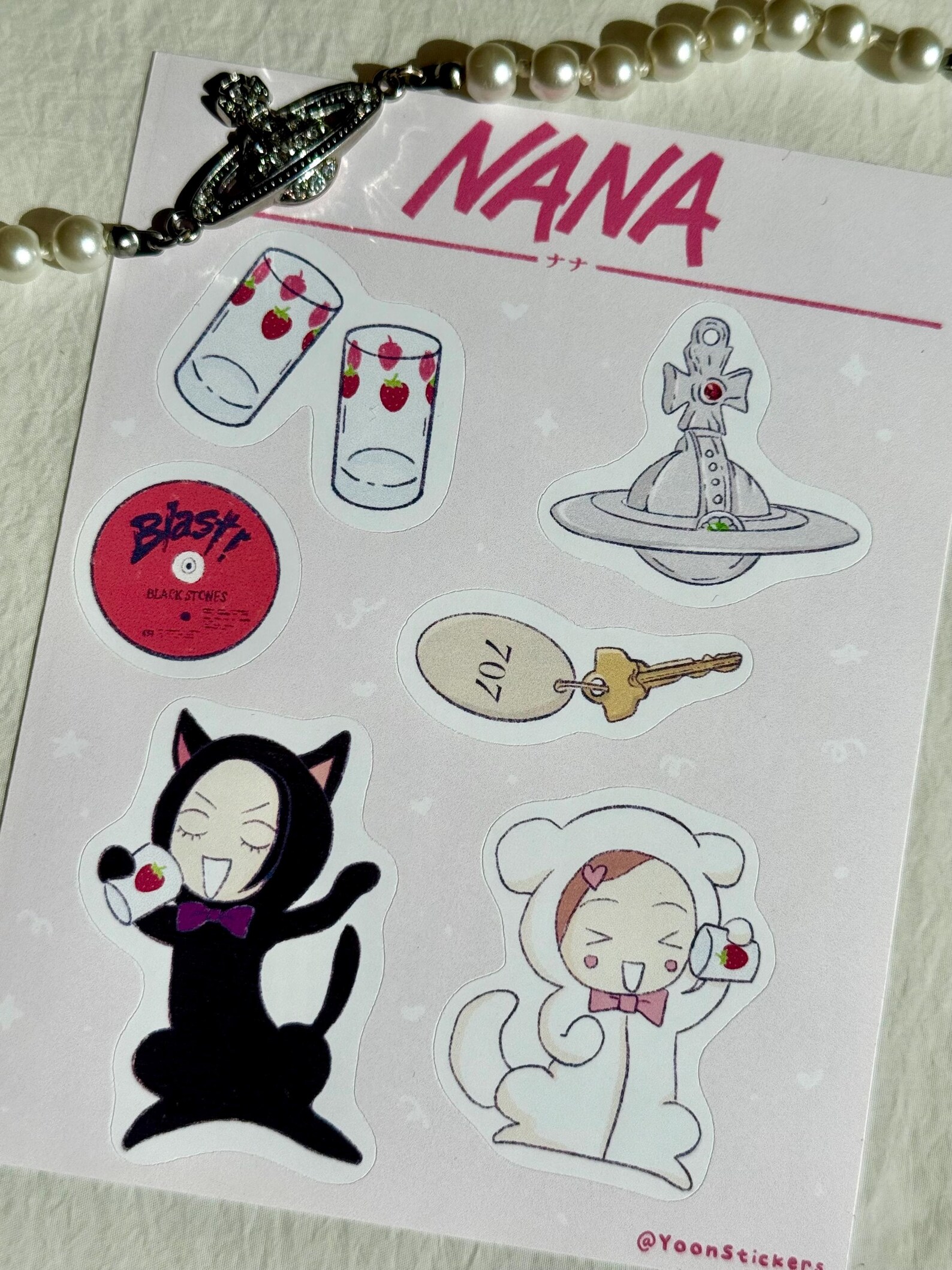 NANA Anime Sticker Sheet – Cute Aesthetic Stickers | Strawberry Glass ...