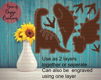 Dinosaur Dxf Files Dinosaur Laser Cut Dinosaur Svg File for Cricut ...