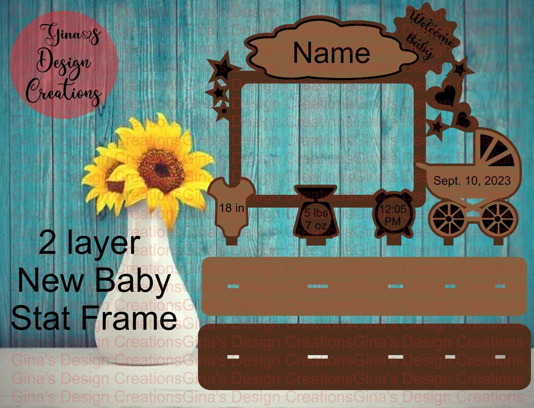 Laser Cut New Baby Stat Frame Design - Etsy