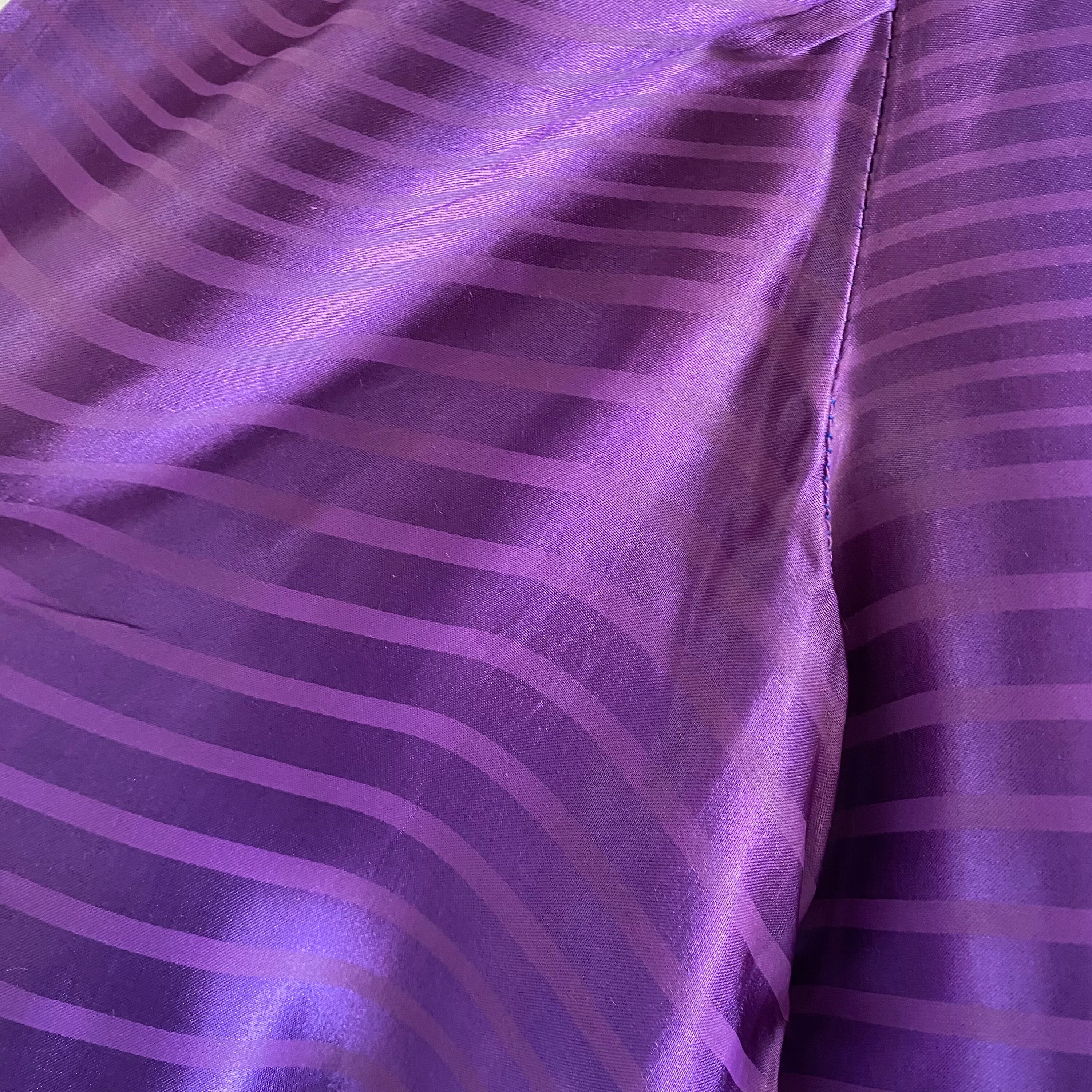 1972 Documented Onzeur Trant French Vintage Purple Satin Shirt, Large ...