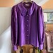 1972 Documented Onzeur Trant French Vintage Purple Satin Shirt, Large ...