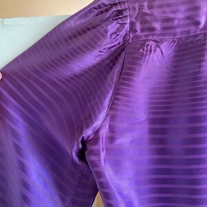1972 Documented Onzeur Trant French Vintage Purple Satin Shirt, Large ...