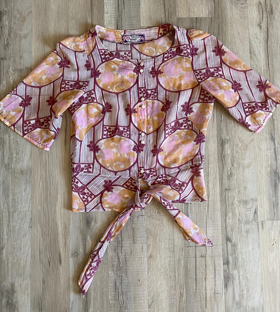 1970s Onzeur Trant Rare French Vintage Shirt, Art Deco Novelty, Little ...
