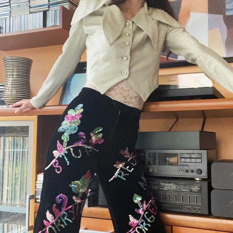 Embroidered Pants - Etsy