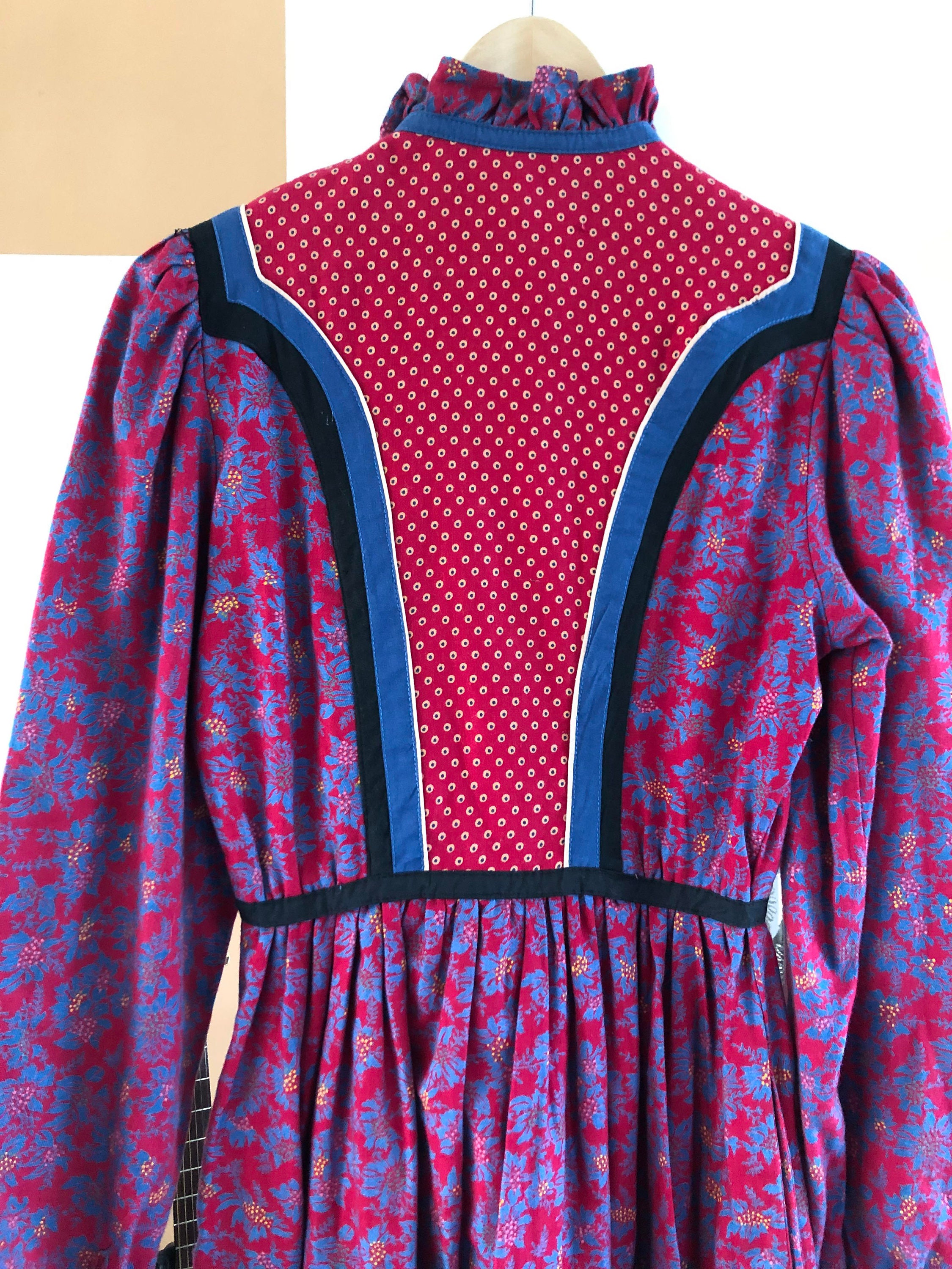 1980s René Derhy French Vintage Cotton Midi Dress, Folk Style, Small - Etsy