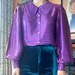 1972 Documented Onzeur Trant French Vintage Purple Satin Shirt, Large ...