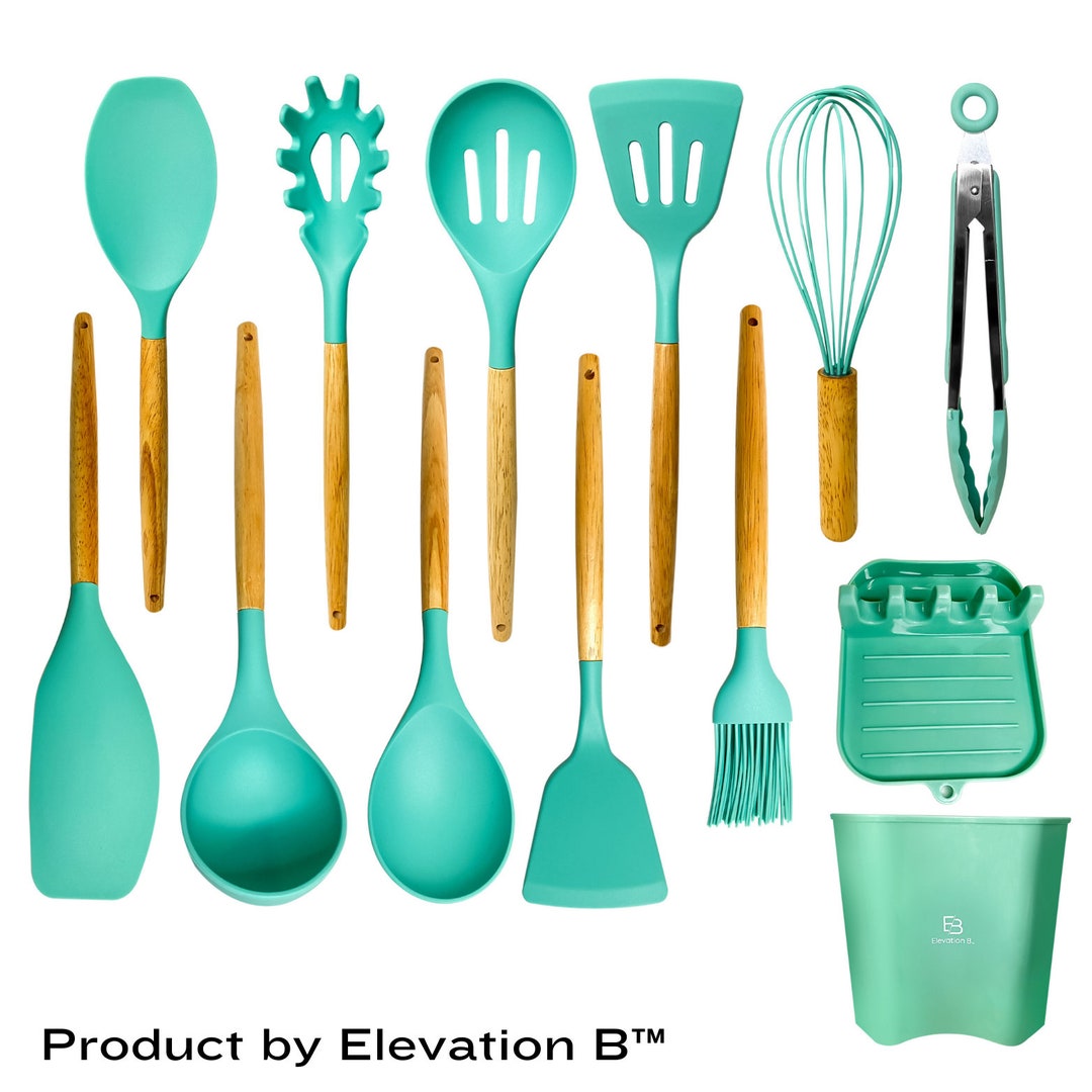 Cooking Utensils | Silicone Kitchen Utensils | 13 Piece Set With Wooden ...