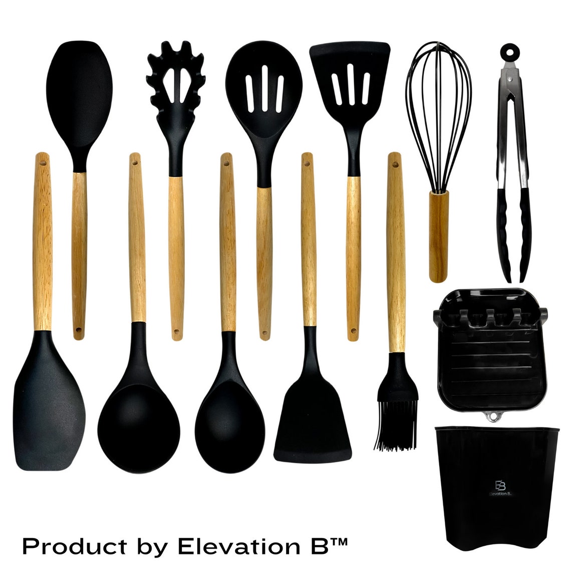 Cooking Utensils | Silicone Kitchen Utensils | 13 Piece Set With Wooden ...