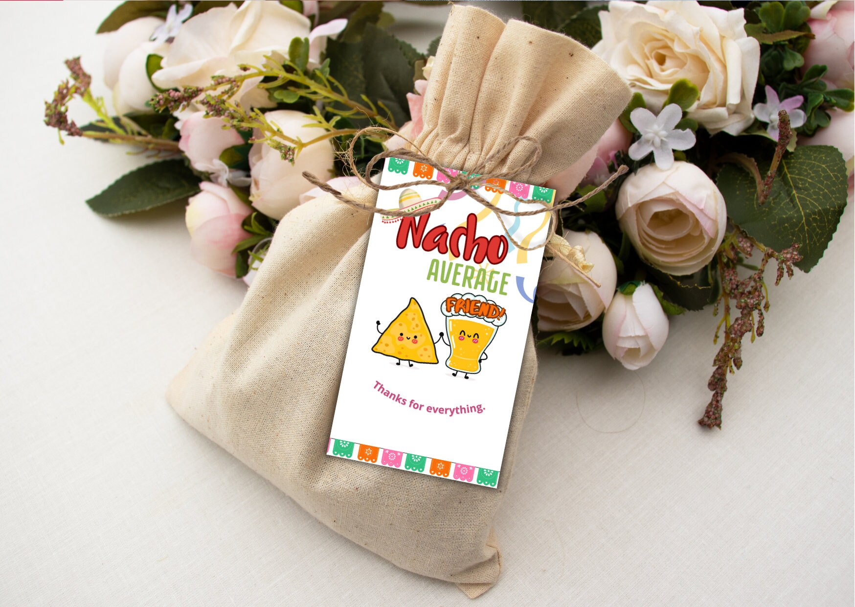 Printable Cute Thank You Tags Nacho Average Friend Thanks for ...