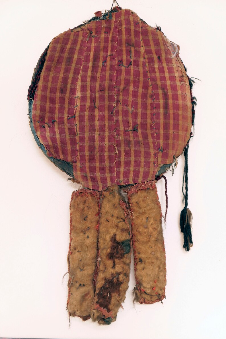 Turkish or Kurdish Talisman, Cloth With Blue and Black Buttons and ...