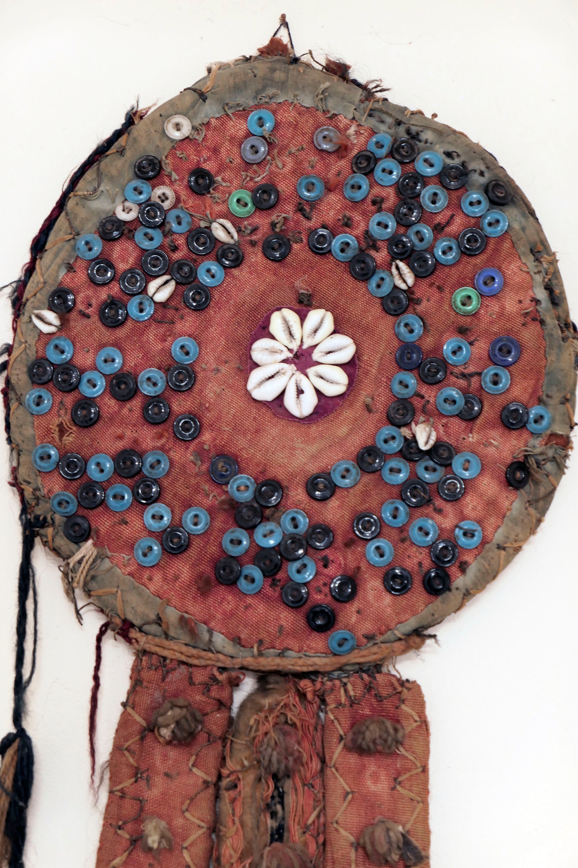 Turkish or Kurdish Talisman, Cloth With Blue and Black Buttons and ...