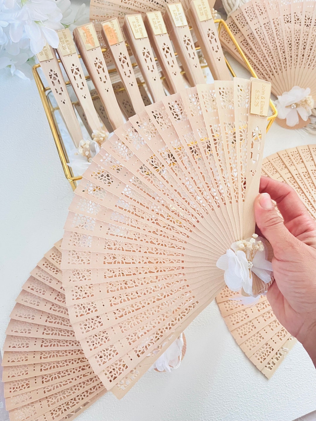 Personalized Natural Wooden Fan Gifts, Hand Fan for Wedding Gift ...