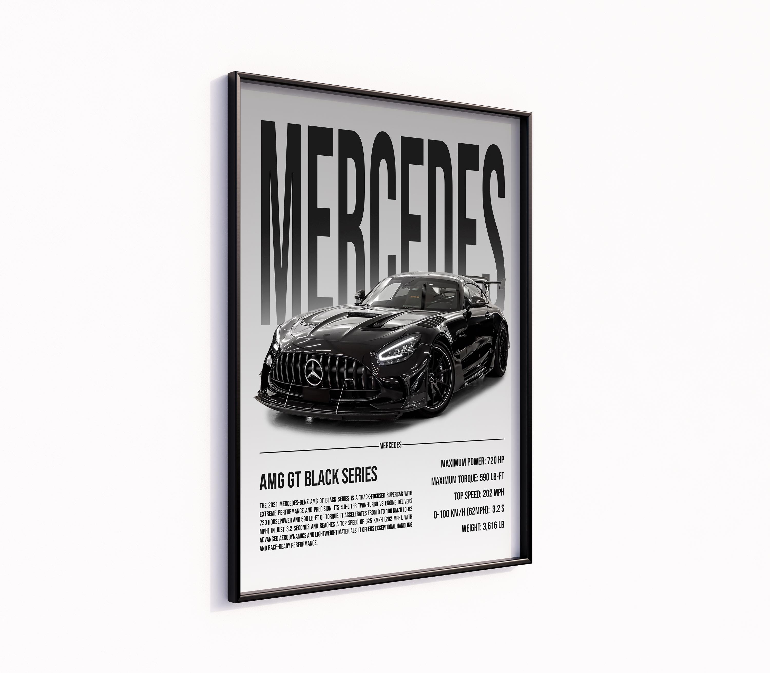 Mercedes AMG GT Black Series Poster Car Print, Digital Download, Cool ...