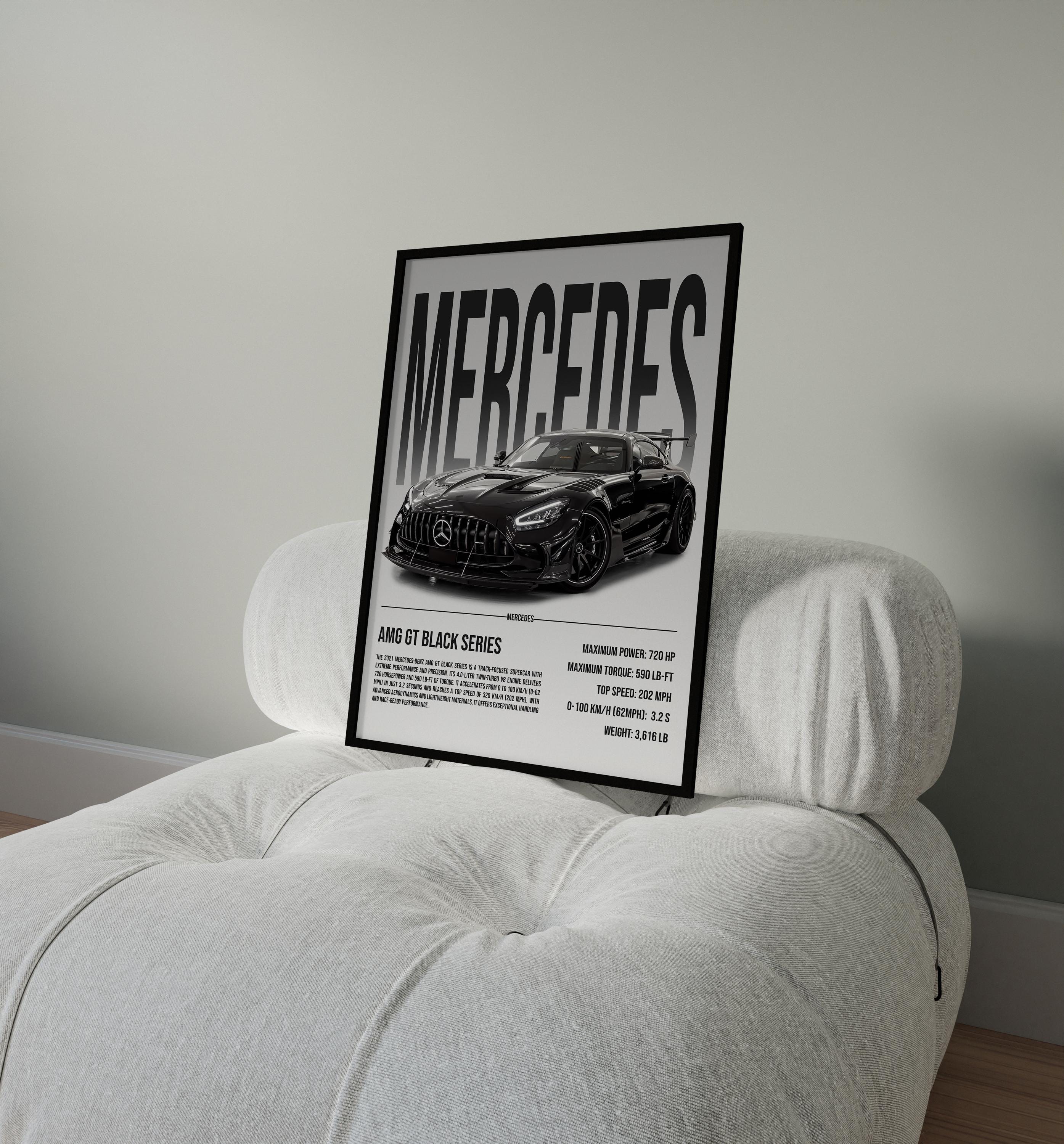 Mercedes AMG GT Black Series Poster Car Print, Digital Download, Cool ...