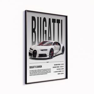 Bugatti Chiron Poster Car Print, Digital Download, Cool, Wall Print ...