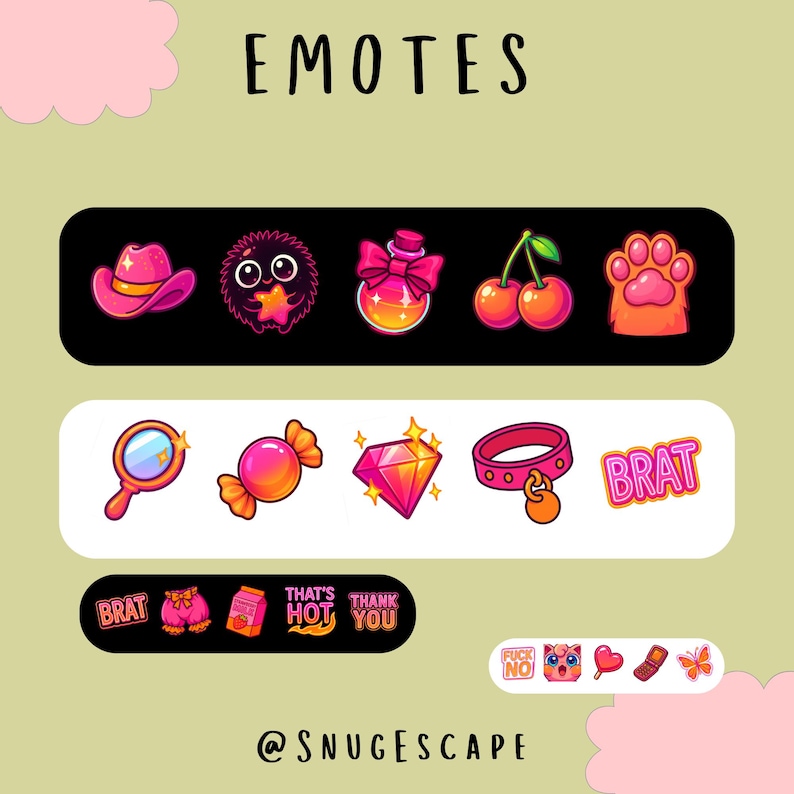 Kawaii Pink Emote Bundle: Animated Twitch/discord Emotes - Etsy