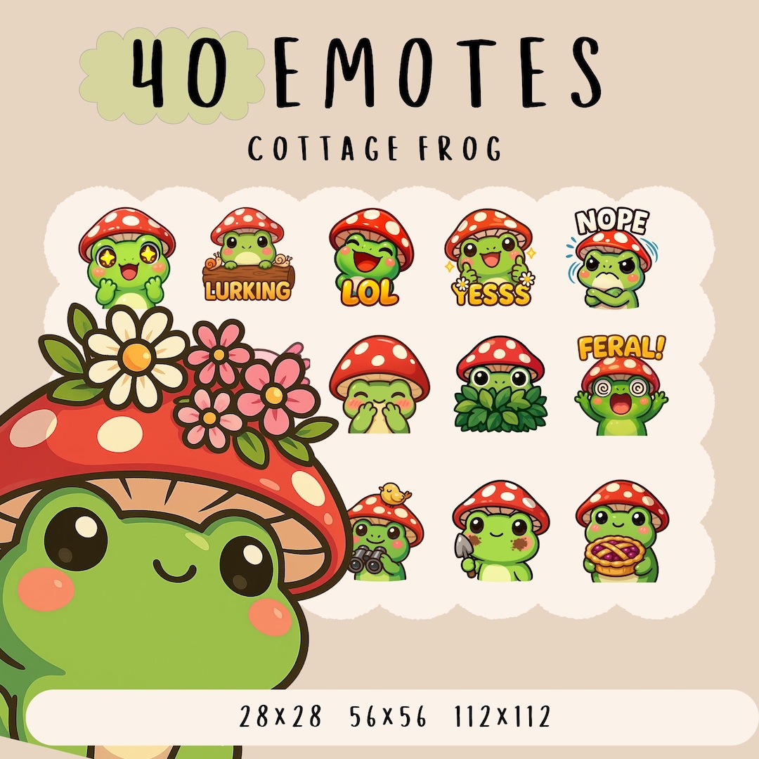 Cute Kawaii Froggy Emote Bundle Twitch, Youtube, Discord Emotes, Frog ...