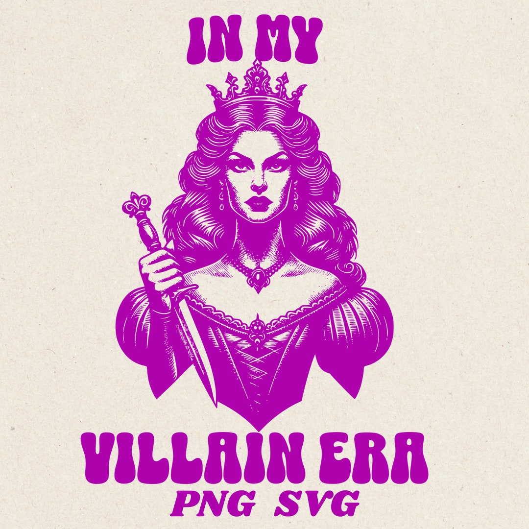 In My Villain Era Sticker , PNG SVG File, Trendy Vintage Evil Queen Design, Book Lover Gift ...