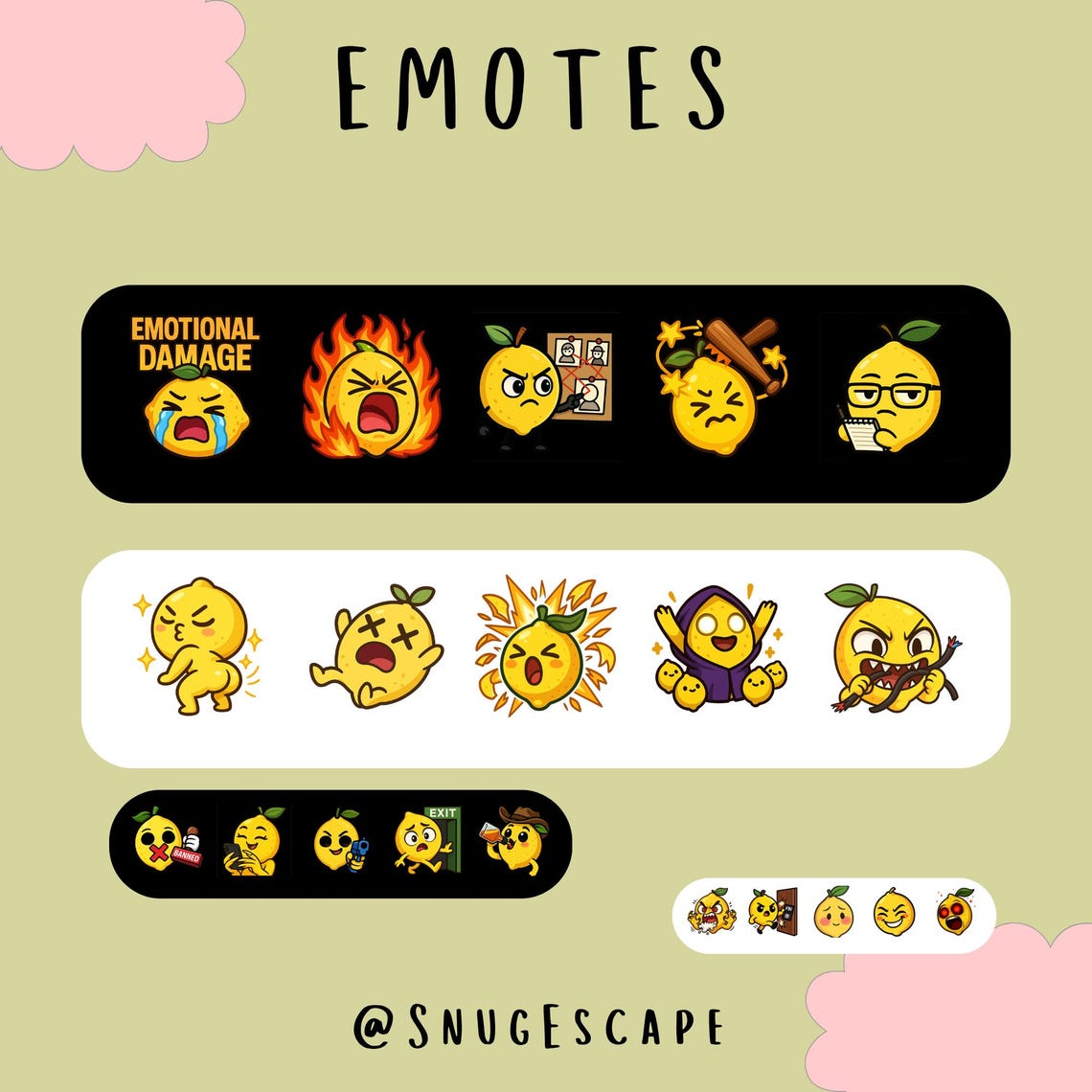 Kawaii Lemon Emote Bundle: Snarky Anime Twitch/discord Emotes - Etsy