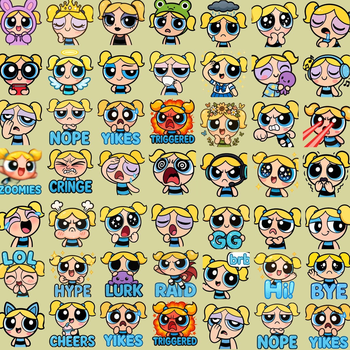 Cute Kawaii Superhero Girl Emote Bundle Twitch, Youtube, Discord Emotes ...