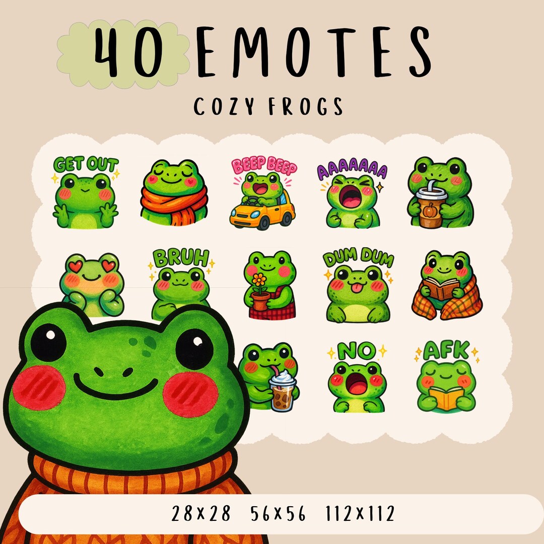 Cute Kawaii Froggy Emote Bundle Twitch, Youtube, Discord Emotes, Frog ...
