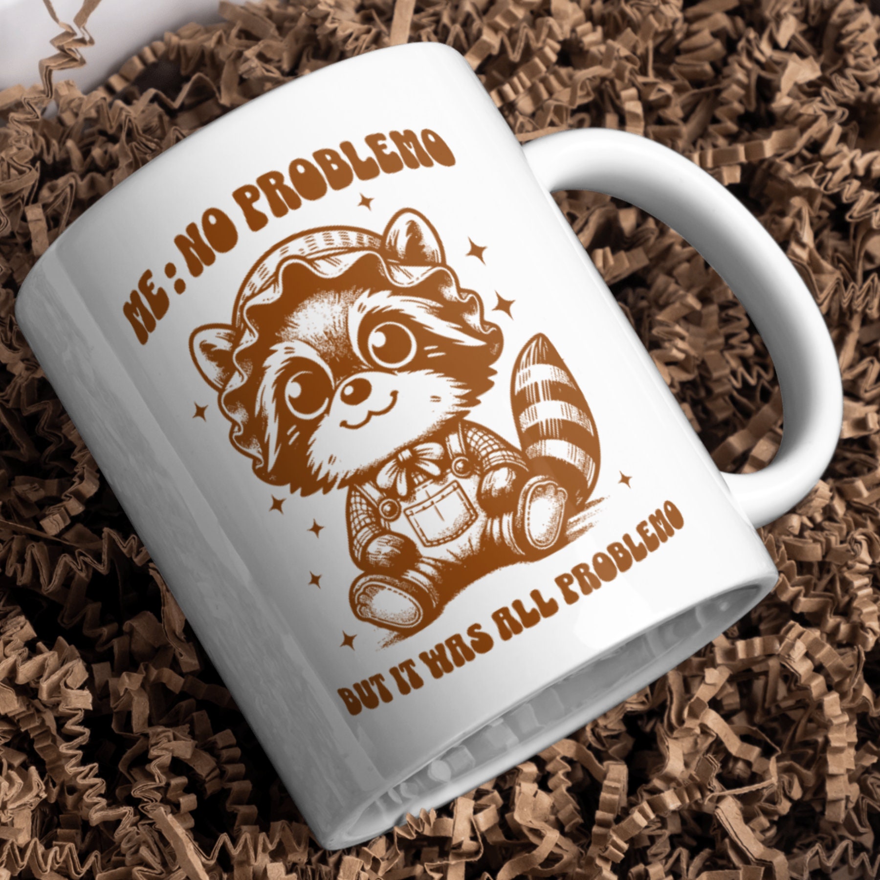 No Problemo All Problemo Racoon PNG SVG, Trendy Vintage Cute Design ...