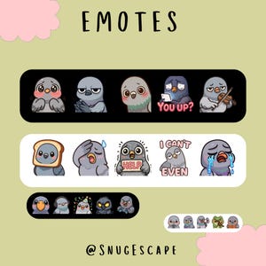 Cute Kawaii Pigeon Emote Bundle Twitch, Youtube, Discord Emotes, Cute ...